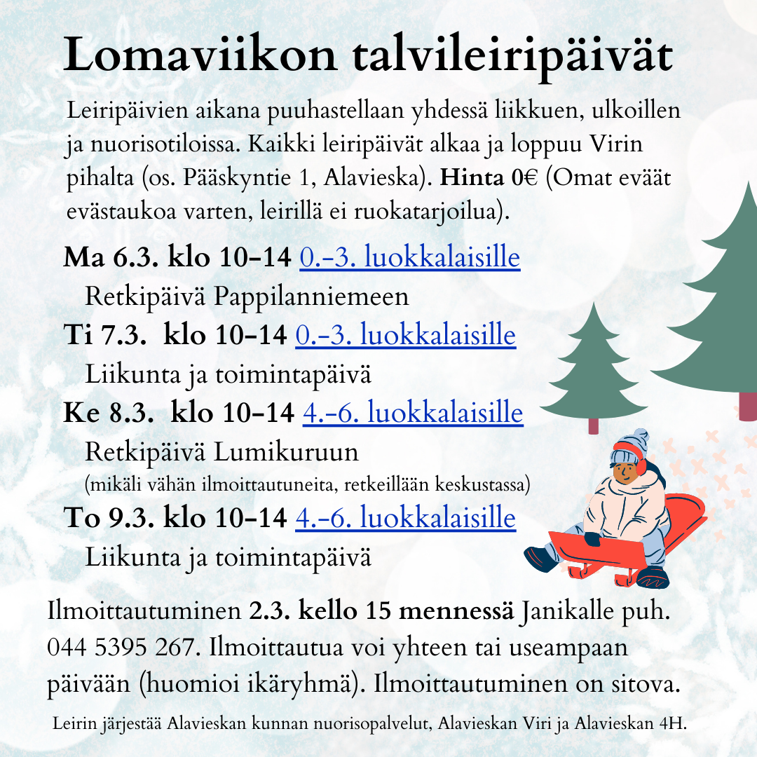 Lomaviikon talvileiripäivät | Alavieska