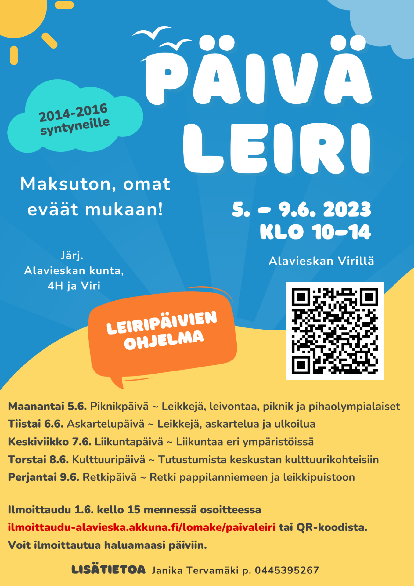 Päiväleiri 2014-2016 syntyneille | Alavieska